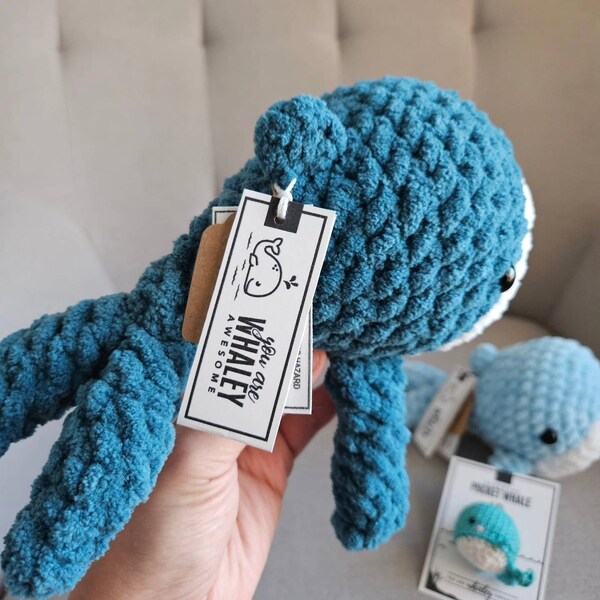 PRINTABLE Pocket Whale Tags - Digital PDF - Display Cards Packaging for ...