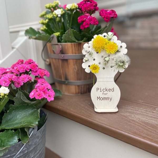 Personalized Picked for Mommy Flower Stand / Dandelion Mommy Stand ...