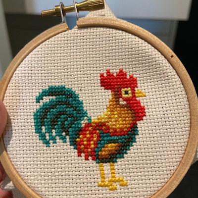 Happy Rooster Cross Stitch Pattern PDF Bundle Running Standing Rooster ...