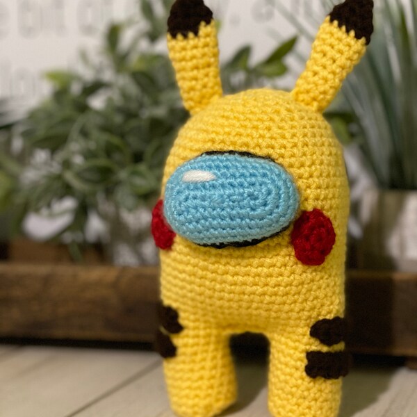 Among Us Amigurumi Crewmate Toy Crochet Pokemon Pikachu Support Ukraine ...