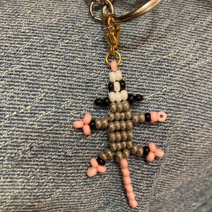Beaded Possum Charm Keychain - Etsy