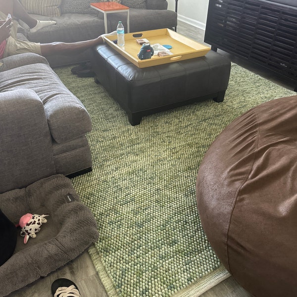 Rainbow Felted Custom Shag Rug, Premium Wool, Multi Coloured, Funky ...