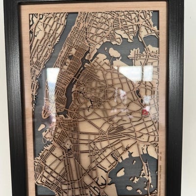 Auckland Wooden Map Laser Cut Wood Streets Maps 3d Framed Minimal ...