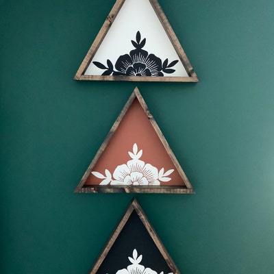 Flower Triangle Wood Sign - Etsy