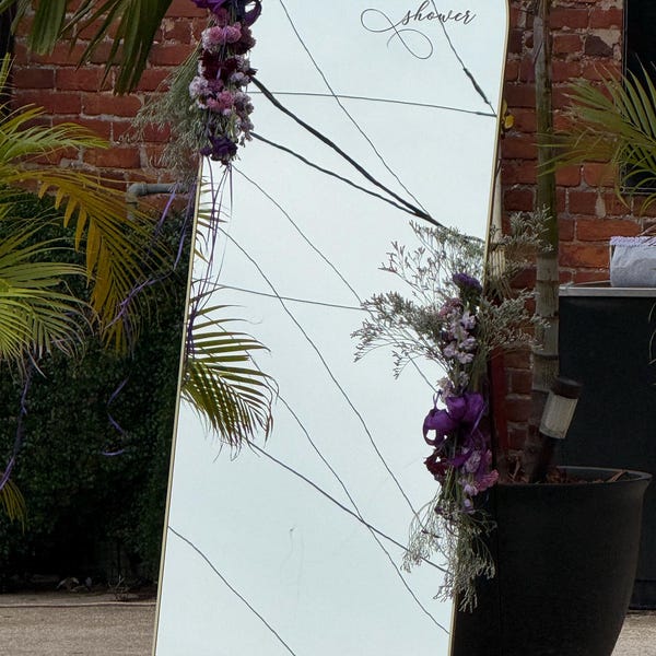 Custom Mirror Decal for Bridal Showers - Welcome Sign Mirror Decal ...