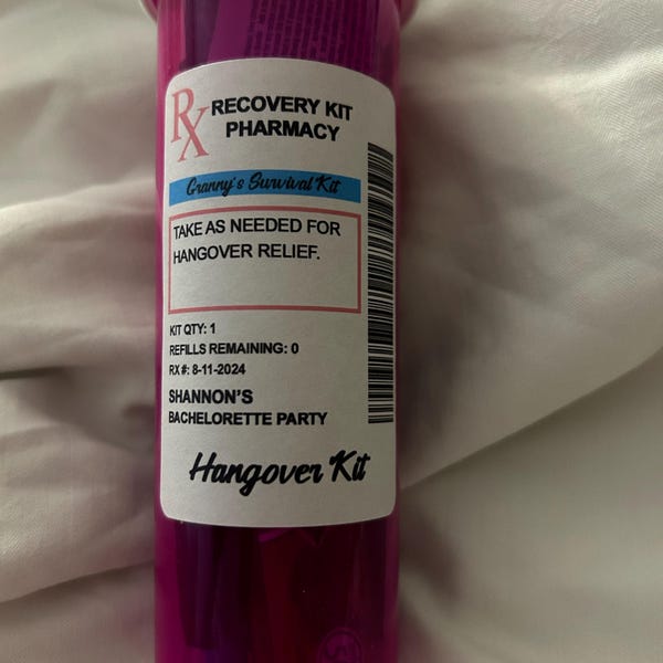 Silver Holographic in Sickness and in Health Hangover Kits Recovery Kit ...