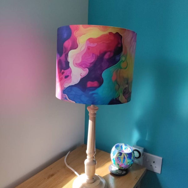 Abstract Lamp Shade Rainbow Lamp Home Decor Yellow Lampshade Table Lamp ...