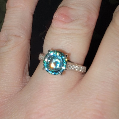 Pearl Cut Eternity Wedding Band, Pearl and Round Cut Moissanite Diamond ...