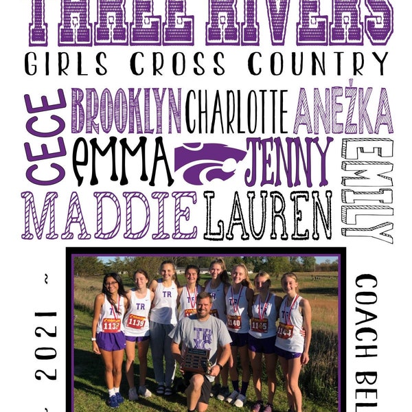 CROSS COUNTRY COACH Gift ~ Personalized Team Photo Gift ~ Cross Country ...