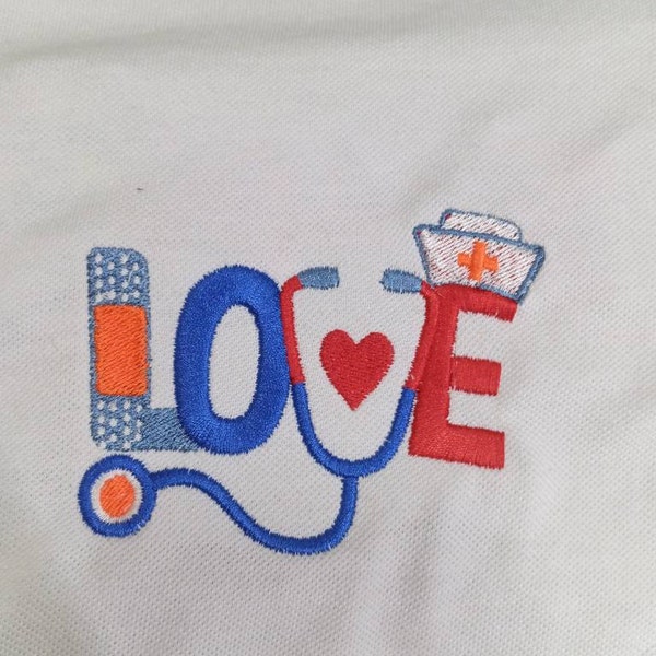 Love Nurse - Machine Embroidery Design - Etsy