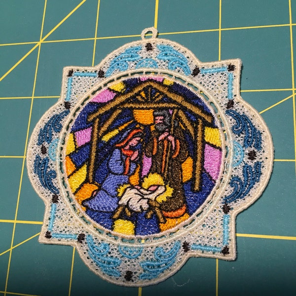 FSL Stained Glass Nativity - Machine Embroidery Freestanding Lace ...