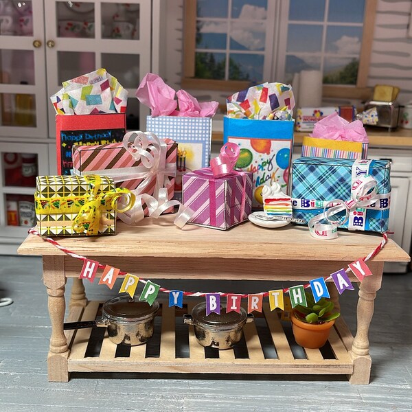 5 VINTAGE Miniature Gift Box Set – 1:12 PRINTABLE Dollhouse Miniature ...