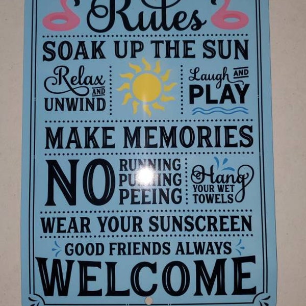 Airbnb Swimming Pool Rules Sign, Pool Rules Sign, Home Décor, Pool Sign ...