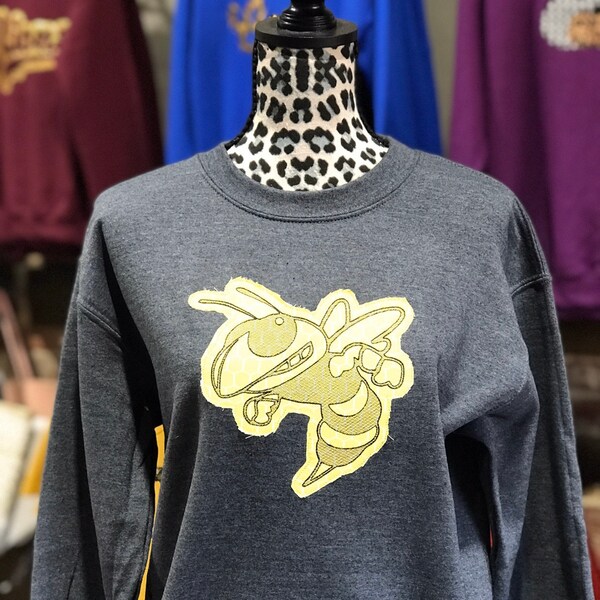 Yellow Jacket Raggy Applique Machine Embroidery Design - 4 Sizes ...