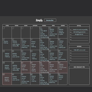 Digital Calendar, Monthly Planner Goodnotes Template, Undated iPad ...
