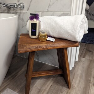 Nordic Style Teak Stool With Curved Seat - Etsy Canada