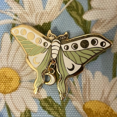 SECONDS SALE: Lunar Moth Enamel Pin - Etsy