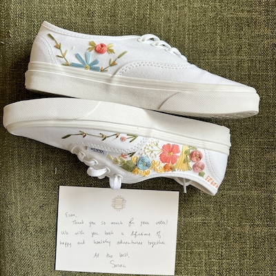 Custom Embroidered Vans Shoes by Hand to Order, Personalized Embroidery ...