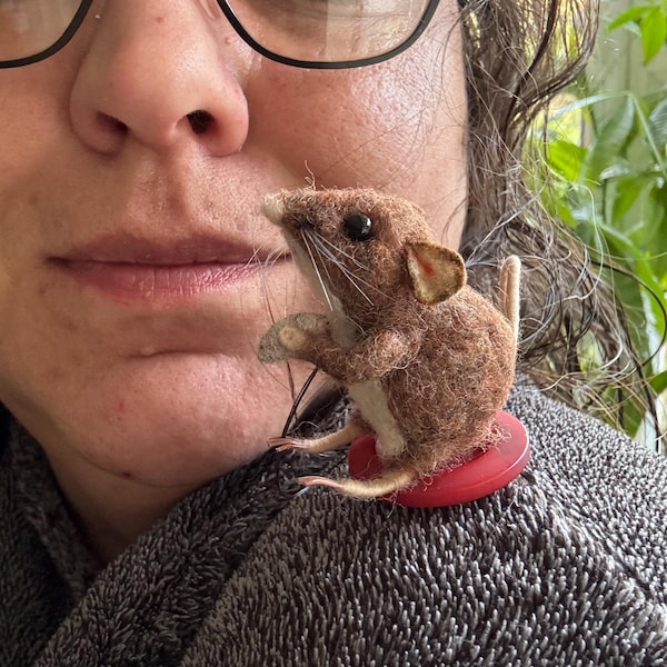 Needle Felted Field Mouse: Wool Miniature Woodland Animal Ornament - Etsy