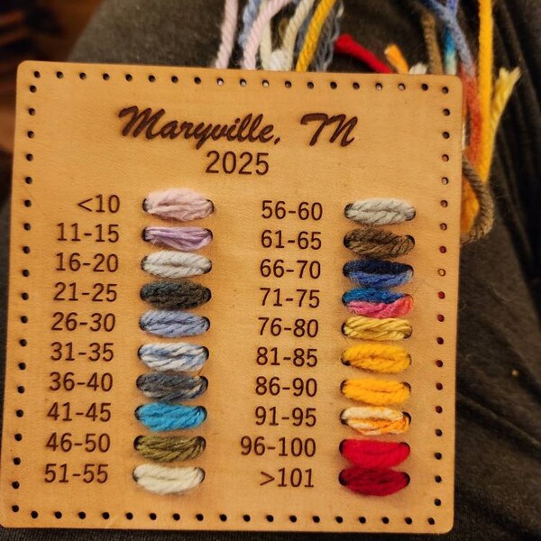 Leather Yarn Chart | Sew-on Temperature Blanket Tag | Color Chart ...