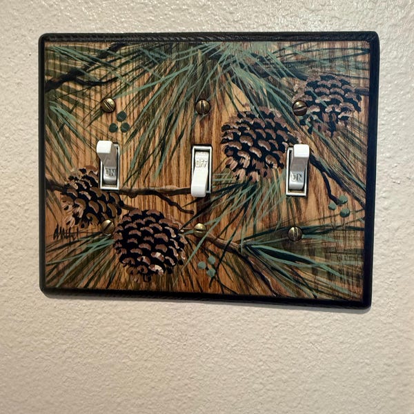 Single Switch Wooden Switch Plate Birch Tree Design - Etsy