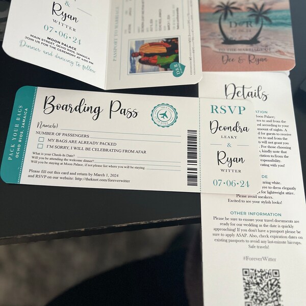 Boho Chic Boarding Pass Terracotta Save the Date Invitation for a ...