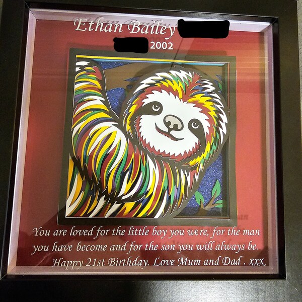 Sloth 3D Layered SVG for Cardstock/ Colorful Sloth Multilayer Cardstock ...