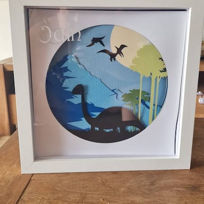 3D Dinosaur Shadow Box Double Bundle Brontosaurus and T-rex Shadow ...