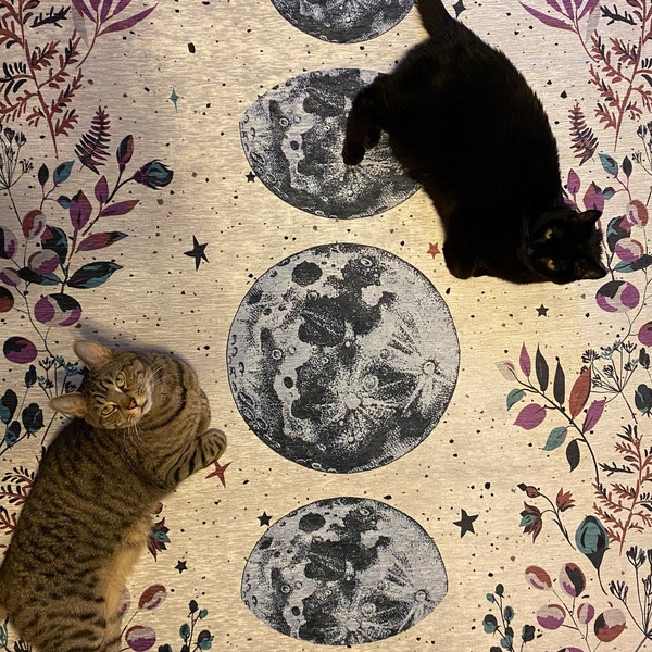 Moonlit Garden Area Rug Moon Carpet Lunar Eclipse Astrology Starry ...