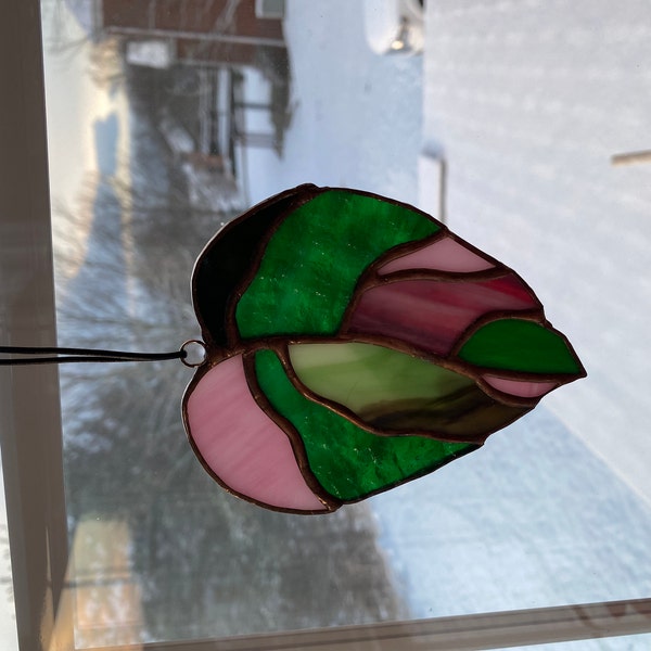 Pink Princess Philodendron Stained Glass Suncatcher - Etsy