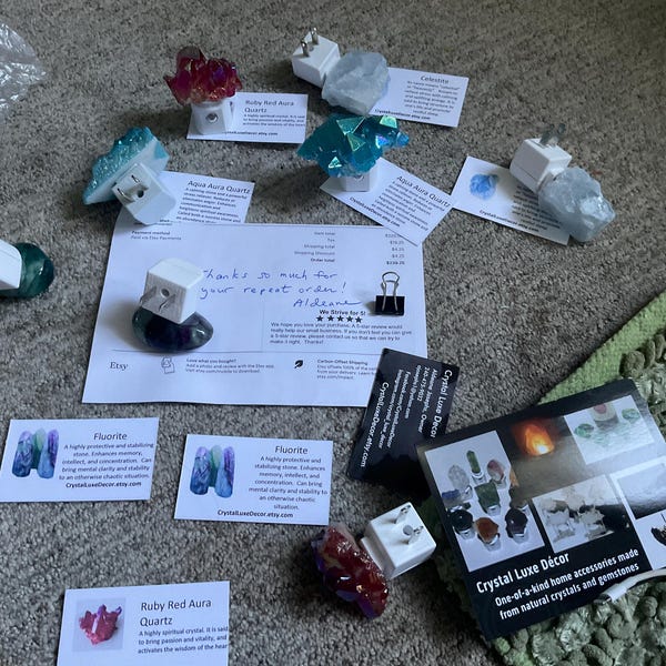 Titanium Quartz Rainbow Aura Crystal LED Night Light With Light Sensor ...