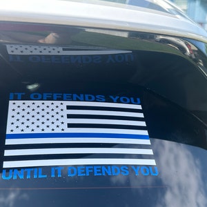 Thin Grey Line Vertical Flag Decal, Vertical Grey Line Flag Decal ...