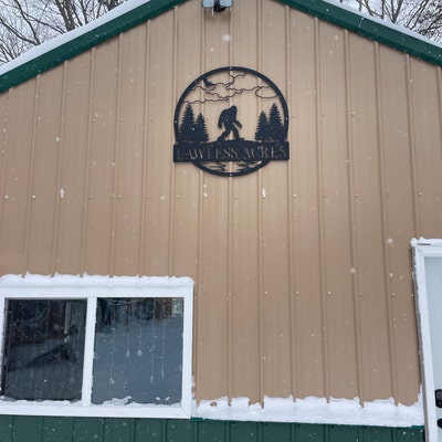 Outdoor Sasquatch Custom Name Metal Sign Bigfoot Mountain Metal Sign ...