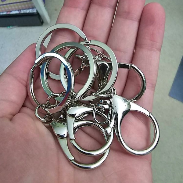 10/50pcs Premium Quality Key Ring Keychain Lobster Clasp Key Hook ...