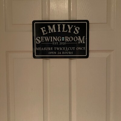Personalized Sewing Room Chalkboard Look Metal Room Sign - Etsy