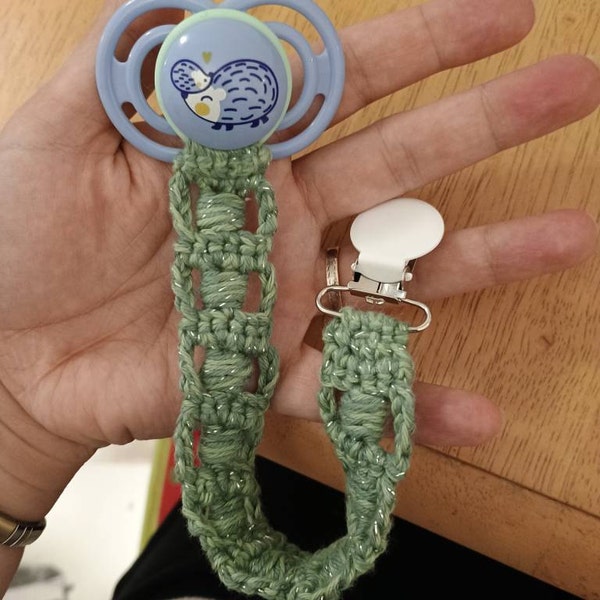 PATTERN: Crochet Pacifier Clip "astrid", Pacifier Holder, Virkad ...