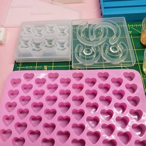 MINI HEARTS MOLD Silicone Soap Mold, 55 Heart Embeds Mold, Chocolate ...