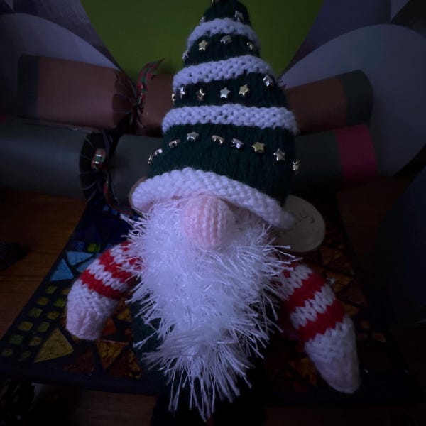 PDF Knitting Pattern Santa Tree Hat Gonk Christmas Gnome Toy Ornament ...