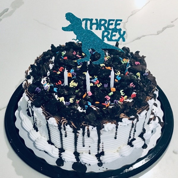 Three Rex Cake Topper, Three Rex Sign, Three Rex Party Decor, Dinosaur ...