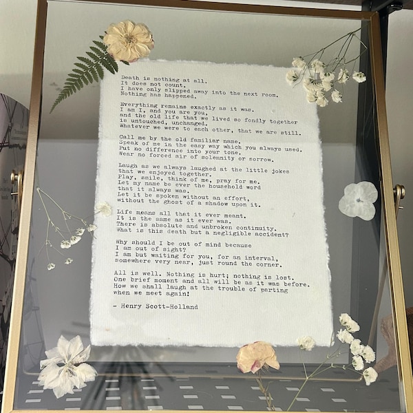 Custom Typewriter Print A6 Cotton Paper, Vertical, Typed Custom Poem ...