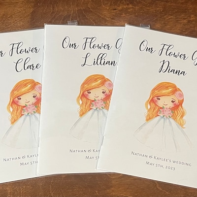 Children's Wedding Personalised Activity Book With Crayons for Flower ...