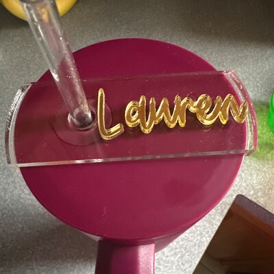 3D Name Tumbler Topper Simple Modern Lid Topper Acrylic Name Insert ...