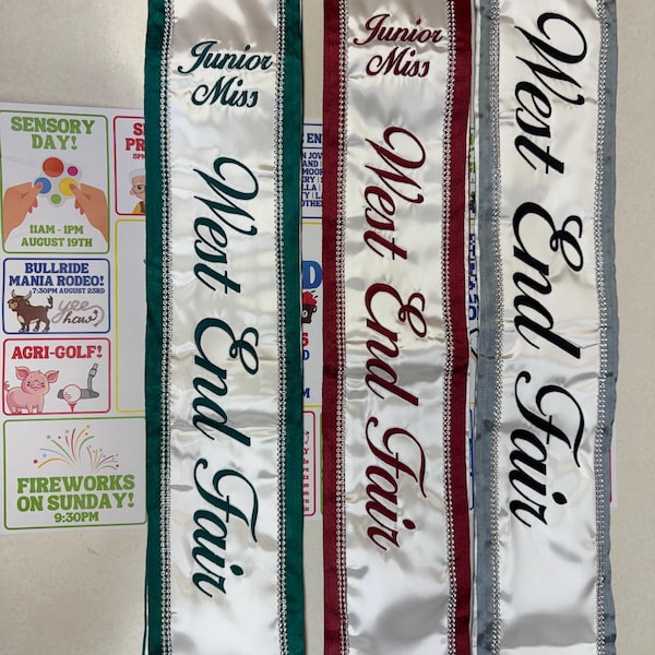 Custom Lace Sash Personalized Sash Customize Sash Embroidery Border ...