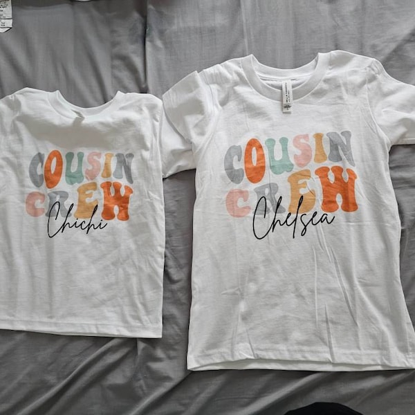 Personalized Groovy Cousin Crew Kids Shirt Retro Custom Matching Cousins Shirts Cousin Trip Boho ...