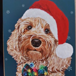 Red/golden Cockapoo Christmas Card - Etsy