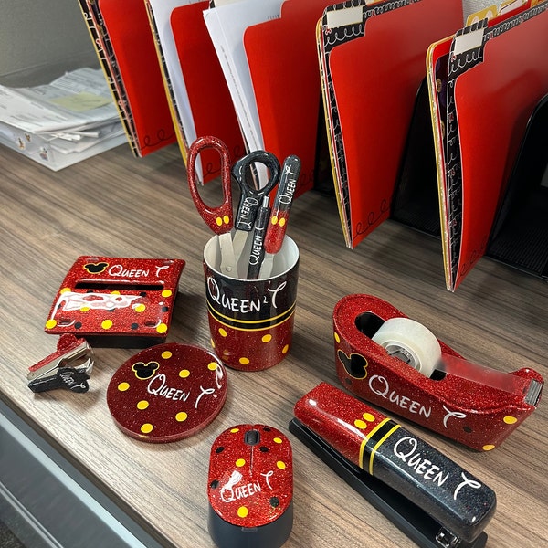 Mouse Desk Set, Minnie Stapler, Personalize Desk Set, Office Supply ...