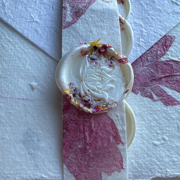 Real Flower Note Card Sets and Envelopes Handmade Mulberry Paper With ...