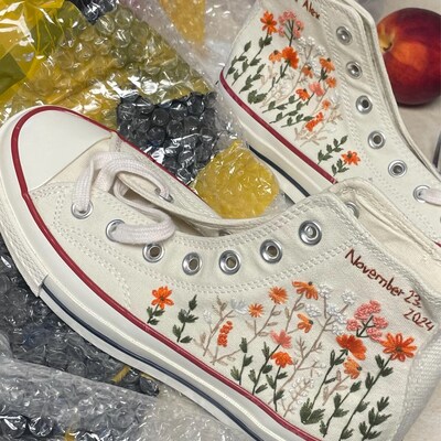 Converse Embroidered Custom Cartoon, Neighbor Totoro Embroidered ...