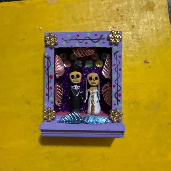 Wedding Nicho, Small, Wooden, Mexico Kitschy Art, Mexican Bride and ...