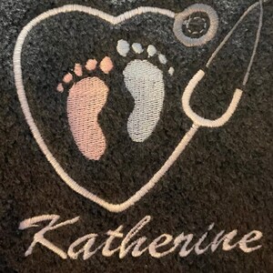 Personalized Womens Baby Feet NICU, L and D Pediatric Nurse, Midwife ...